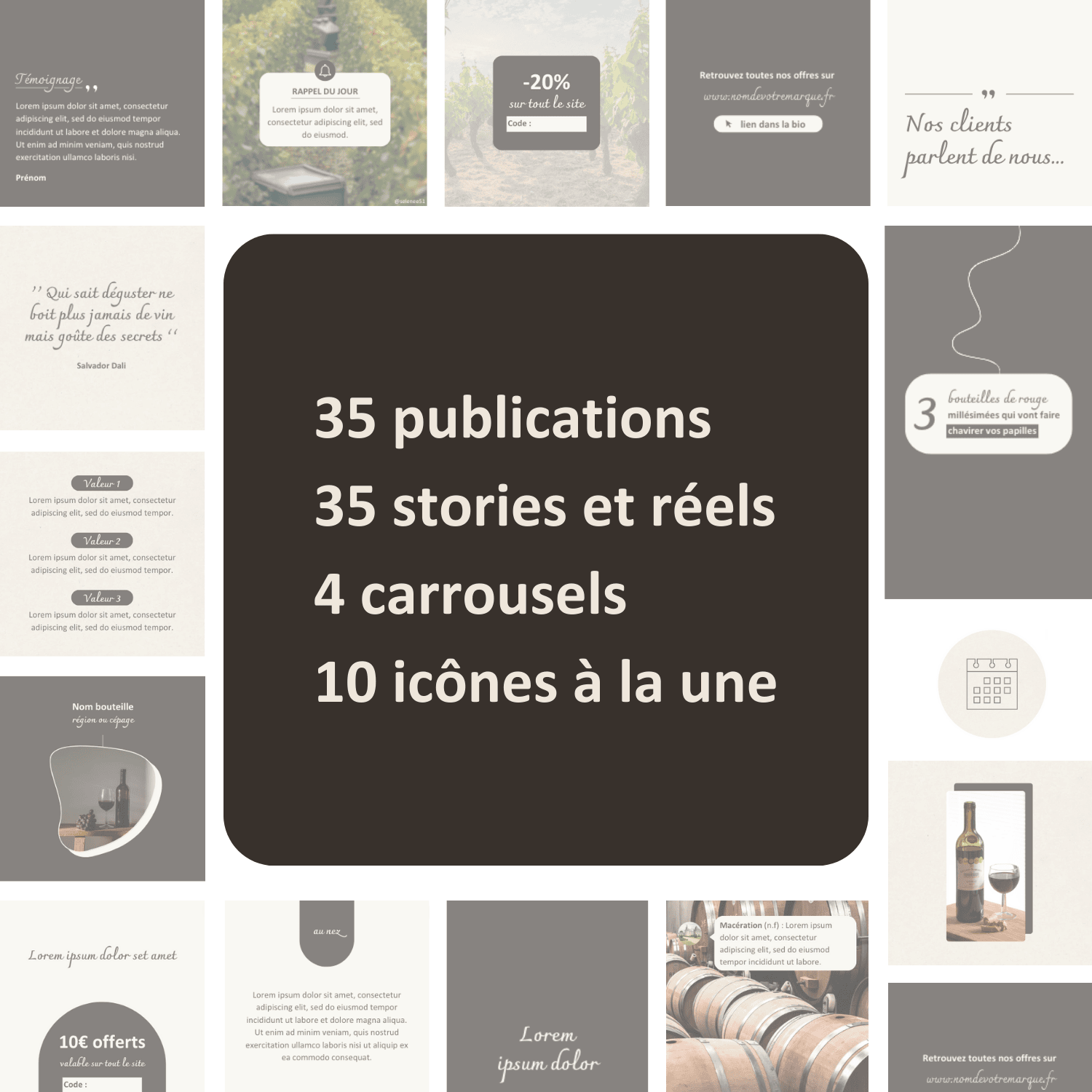 Pack Instagram - Vin - Caelia Communication