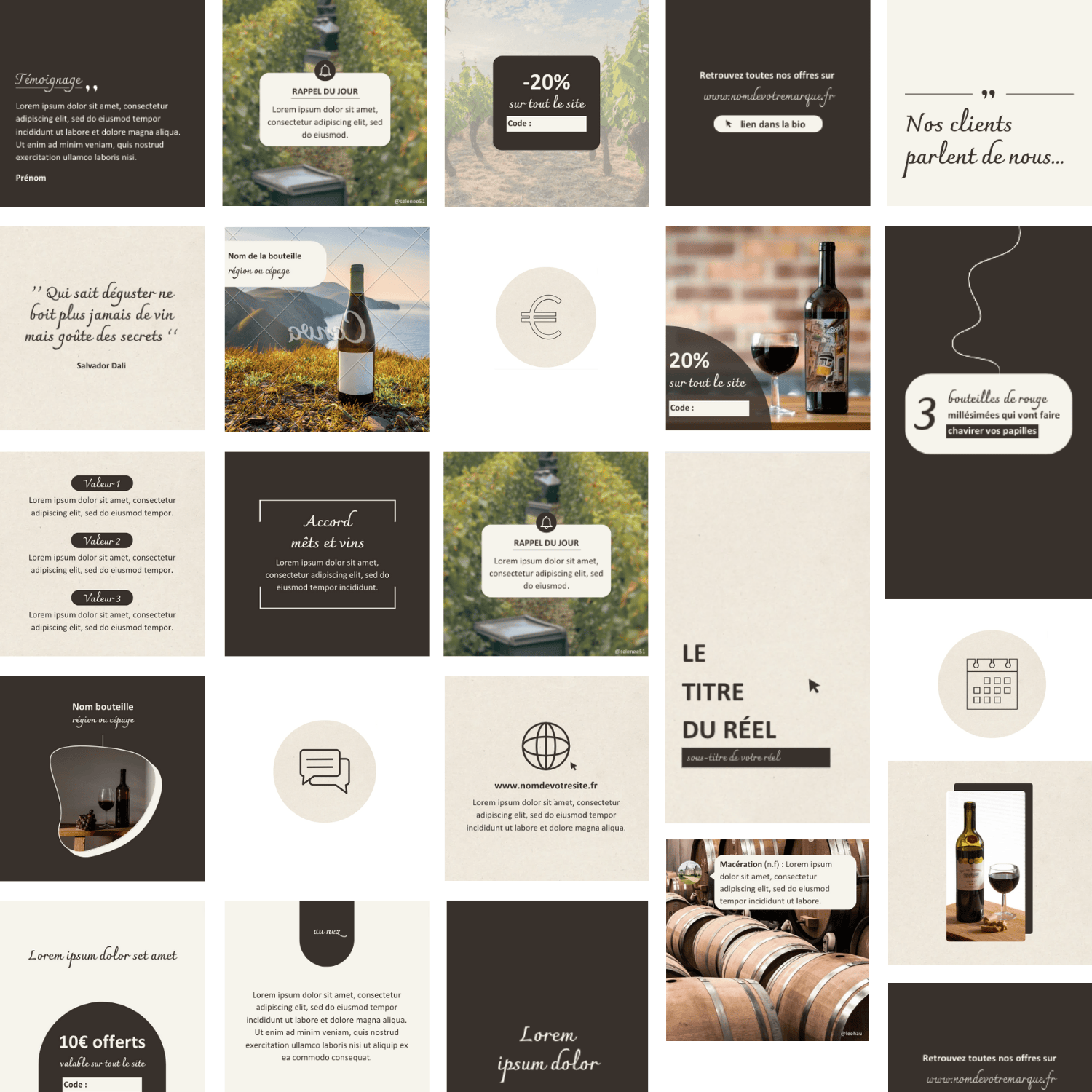 Pack Instagram - Vin - Caelia Communication